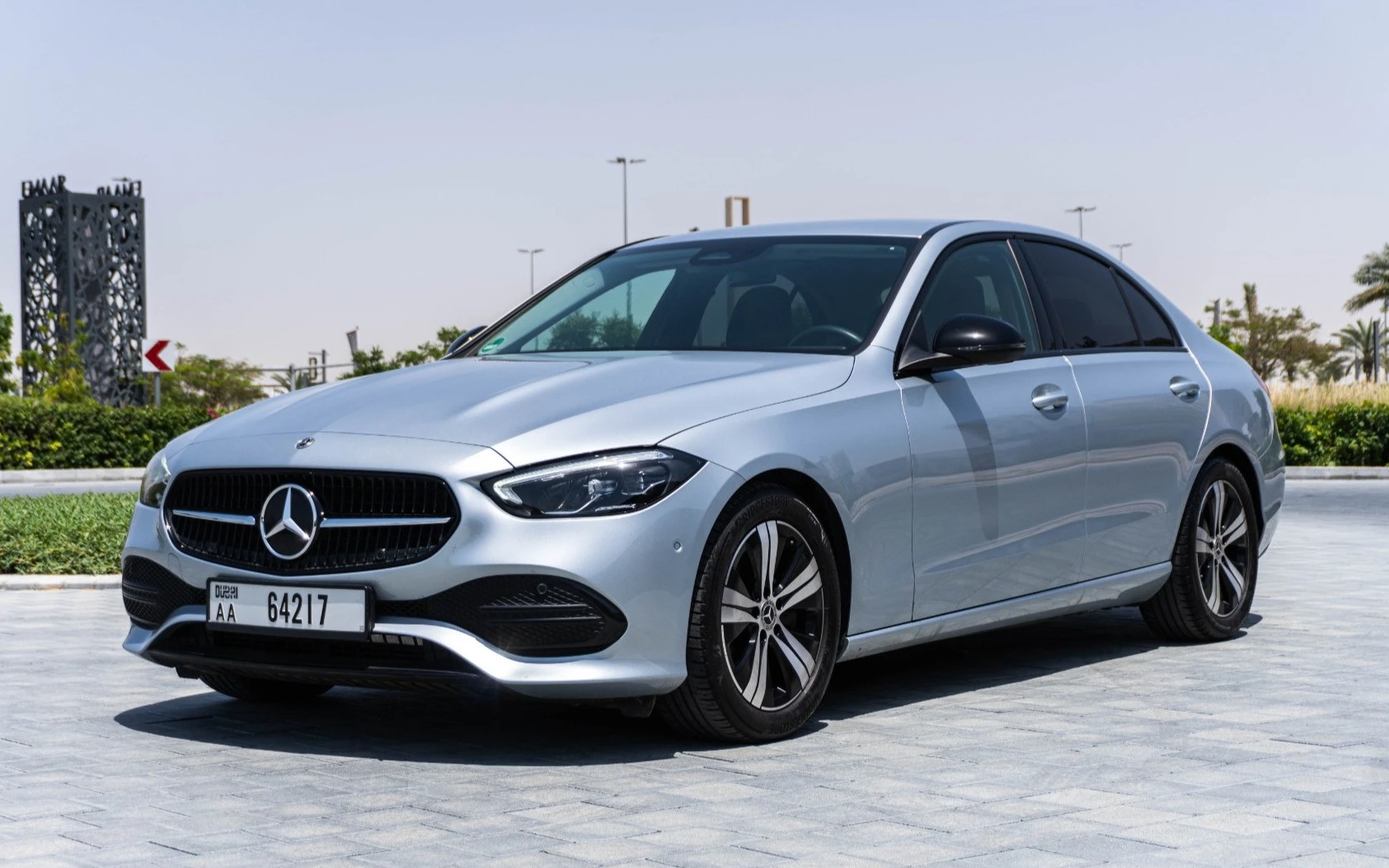Rent a Mercedes C200 Silver, 2022 in Dubai - EnjoyRent Car Rental Company